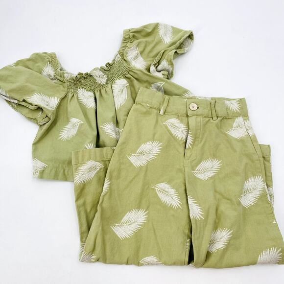 Zara | Shirts & Tops | Zara Green Embroidered Set | Poshmark